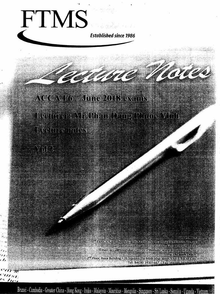 Lecture Notes For F6 Vat Pdf