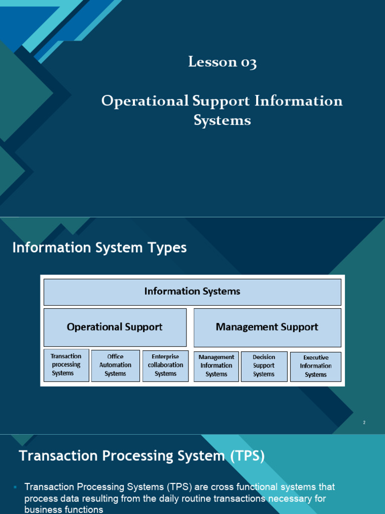 Lesson 03-Operational Support | PDF