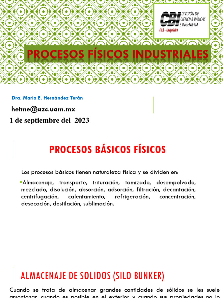 Procesos Físicos de Almacenaje y Transporte | PDF | Tubería (transporte ...