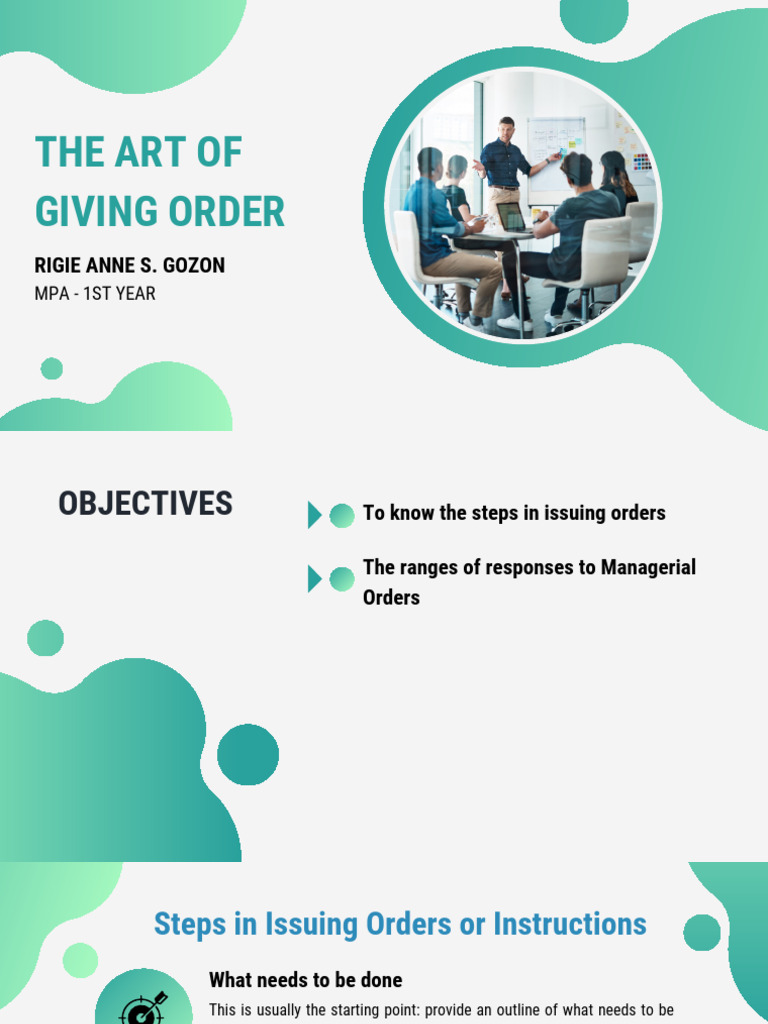 PA209-The Art of Giving Order-RIGIE ANNE S. GOZON | PDF | The Art Of ...