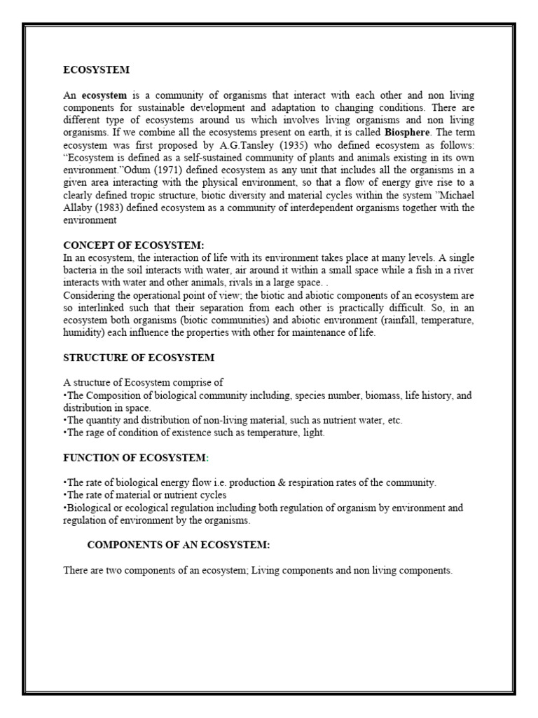 Ecosystem Notes | PDF | Ecosystem | Food Web