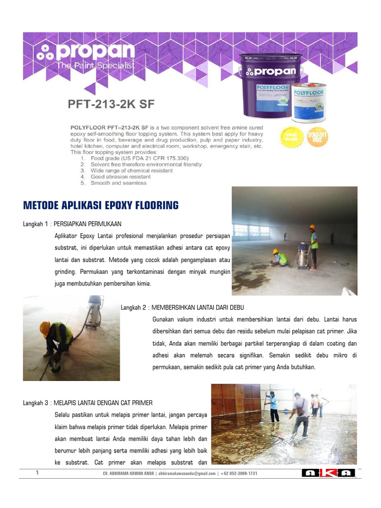 METODE KERJA EPOXY FLOORING | PDF