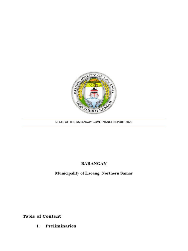 2023 Barangay Governance Report | PDF | Finance & Money Management ...