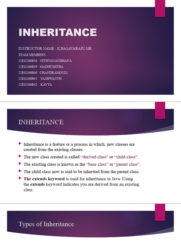 Java - Inheritance ppt.1-1 | PDF | Inheritance (Object Oriented Programming) | Class (Computer ...