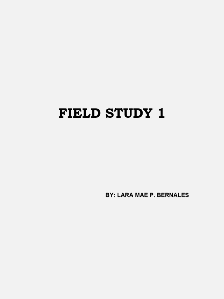 Field Study 1 - Learning Episode 1 | PDF