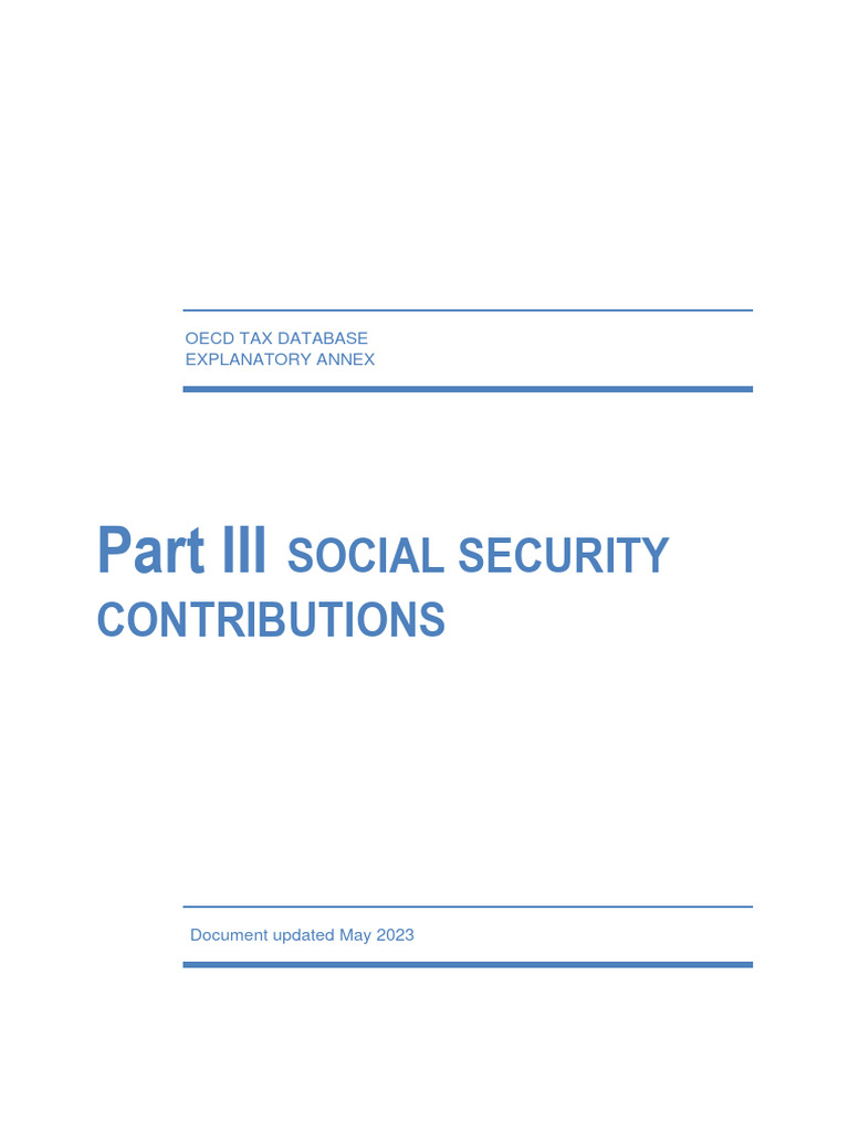 Social Security Contributions Explanatory Annex | PDF | Social Security | Welfare