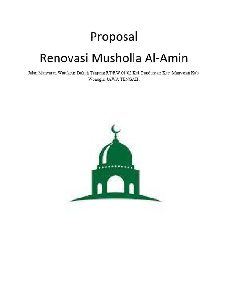 Proposal Musholla Al-Amin | PDF