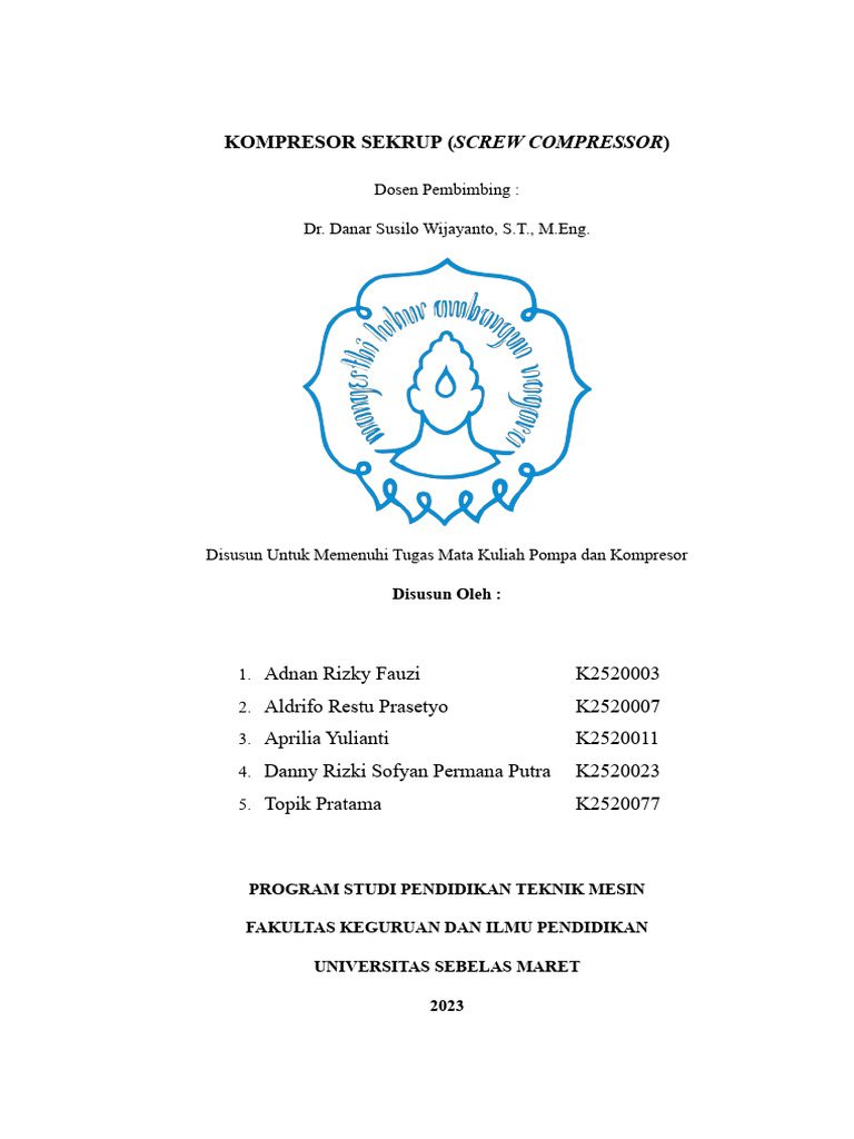 Makalah Screw Compressor Kel.2 | PDF Makalah Screw Compressor Kel.2 | PDF