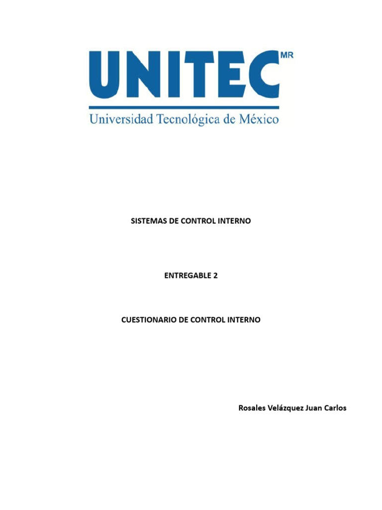 Entregable 2 Sistemas de Control Interno | PDF