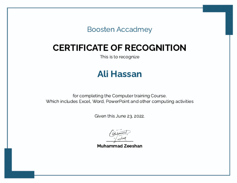 Computer Coaching Certificate Template | PDF