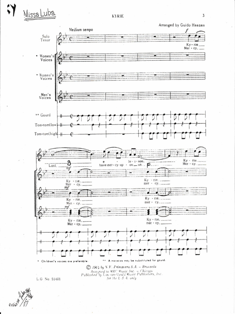 MIssa Luba (Kyrie) | PDF