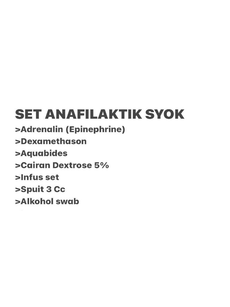 Set Anafilaktik Syok | PDF