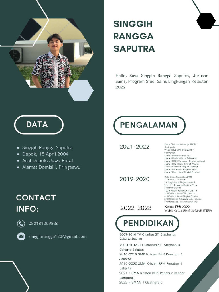 CV Singgih Rangga Saputra | PDF