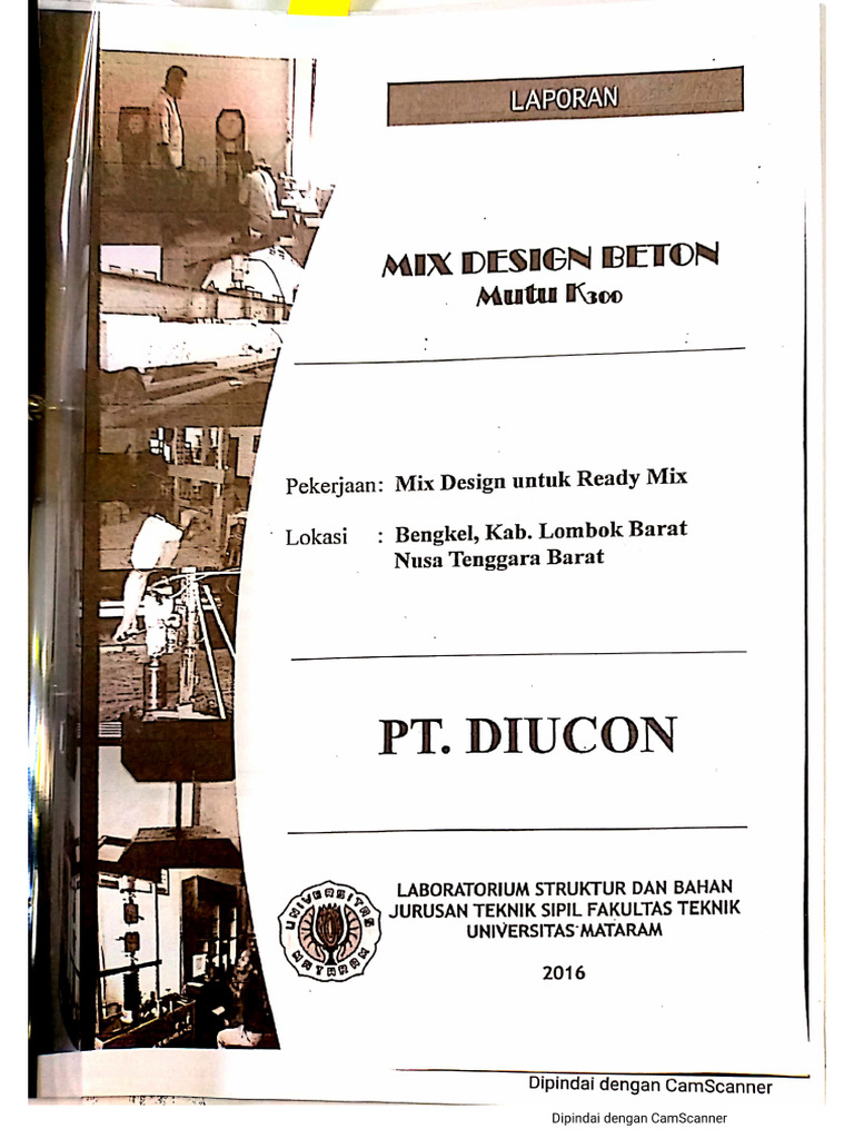 Contoh Mix Design Beton | PDF