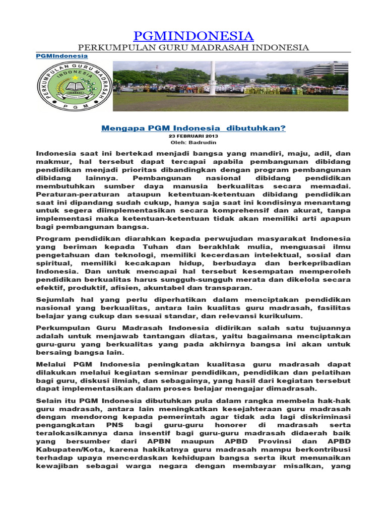 Sejarah PGM | PDF | Karier & Perkembangan | Ilmu Sosial