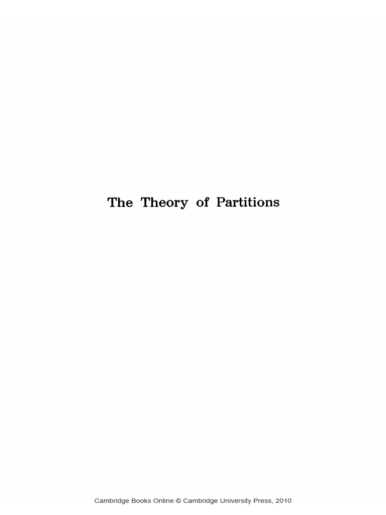 Vdoc - Pub The Theory of Partitions | PDF | Combinatorics | Mathematics