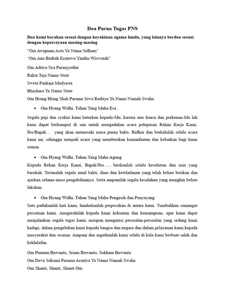 Doa Purna Tugas | PDF