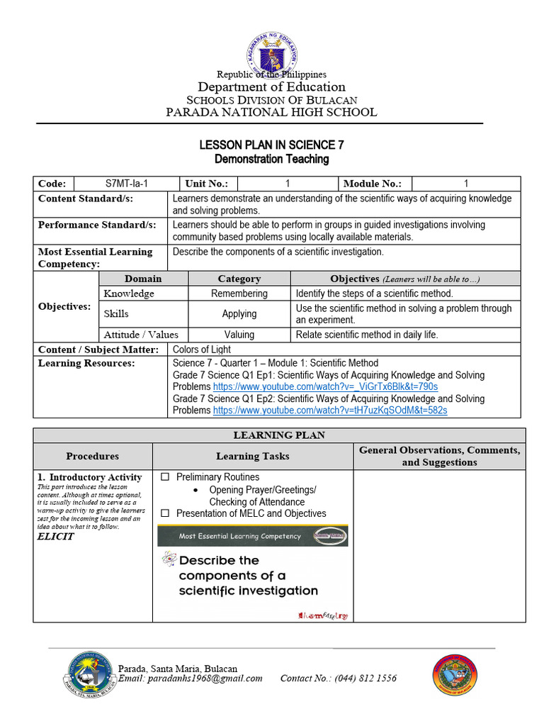 DLP Scientific | PDF | Learning | Scientific Method DLP Scientific | PDF | Learning | Scientific Method