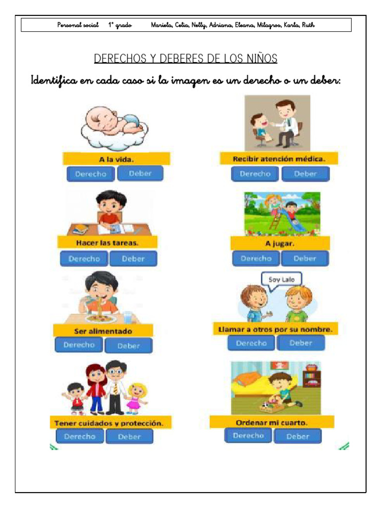 Ficha Sesion 01 Derechos y Deberes | PDF