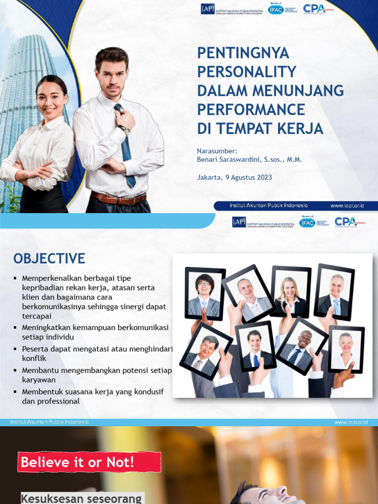 Personality Presentation PesertaIAPI | PDF