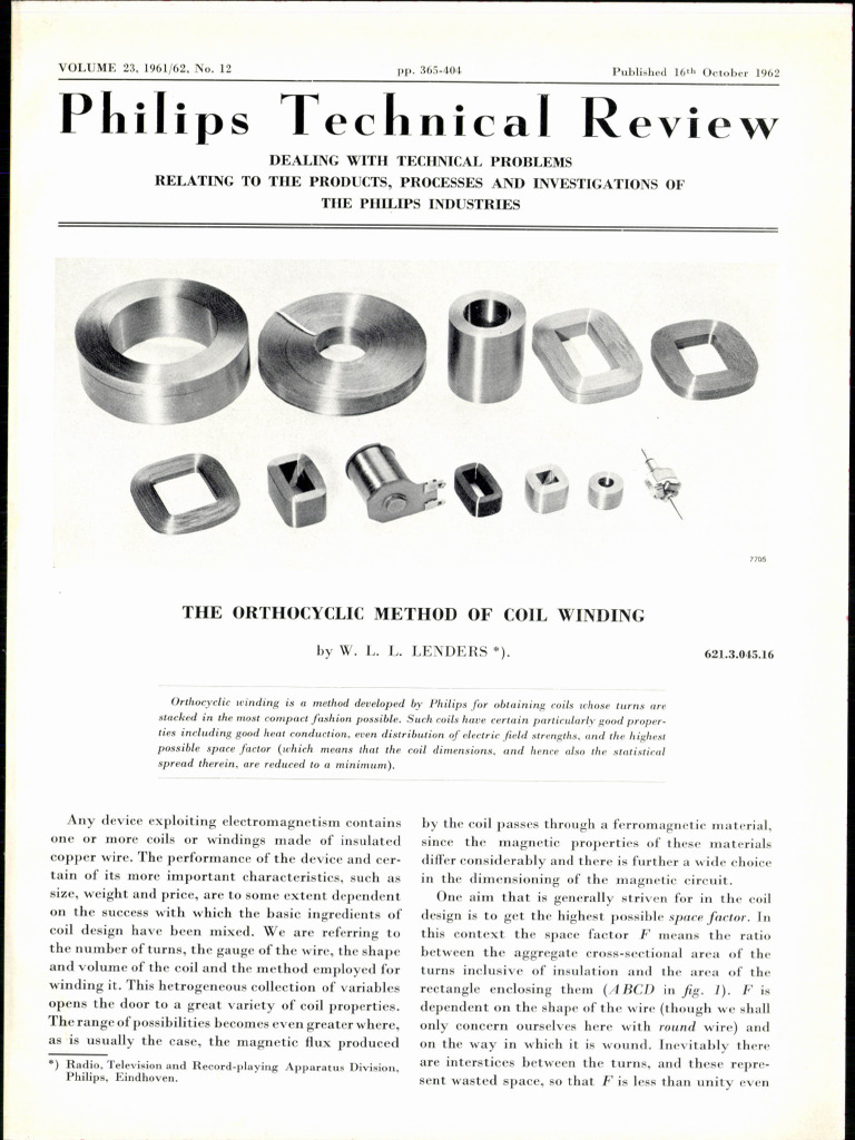 Orthocyclic Coil Winding Method | PDF | Inductor | Wire