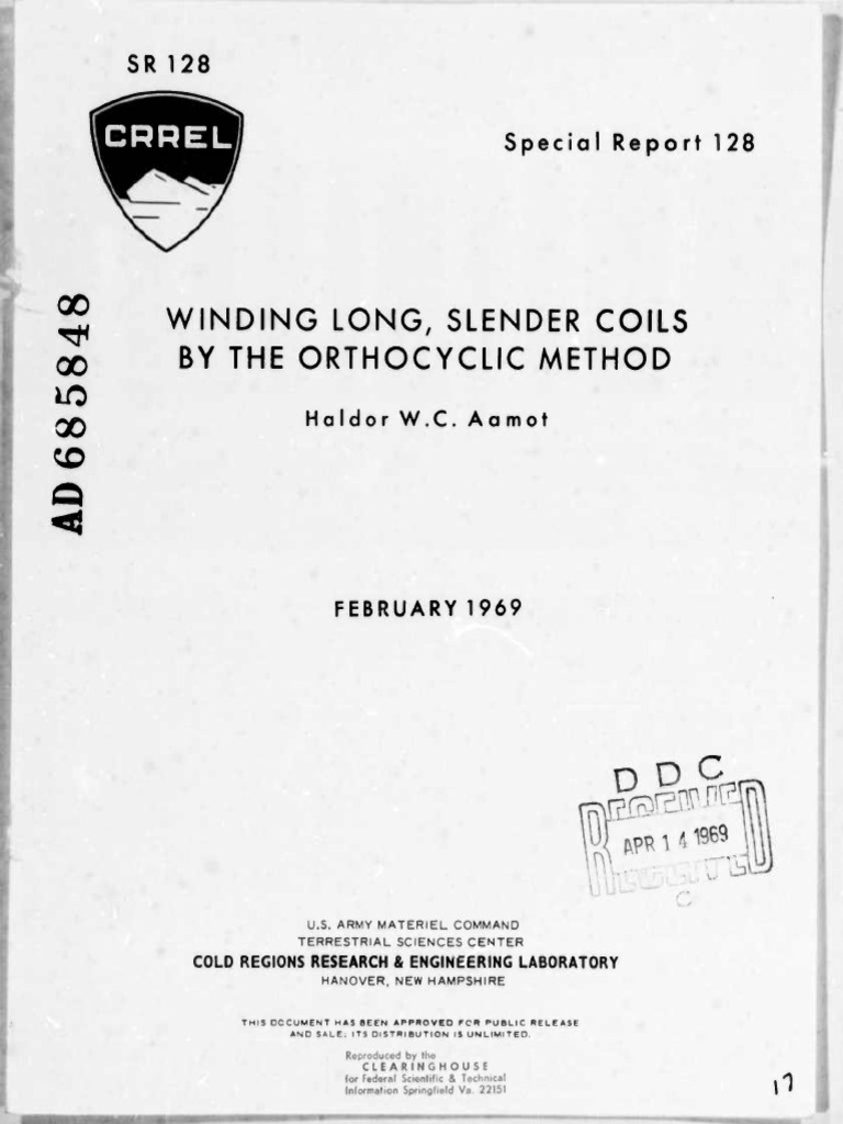 Crrel: Winding Long, Slender Coils by The Orthocyclic Method | PDF ...