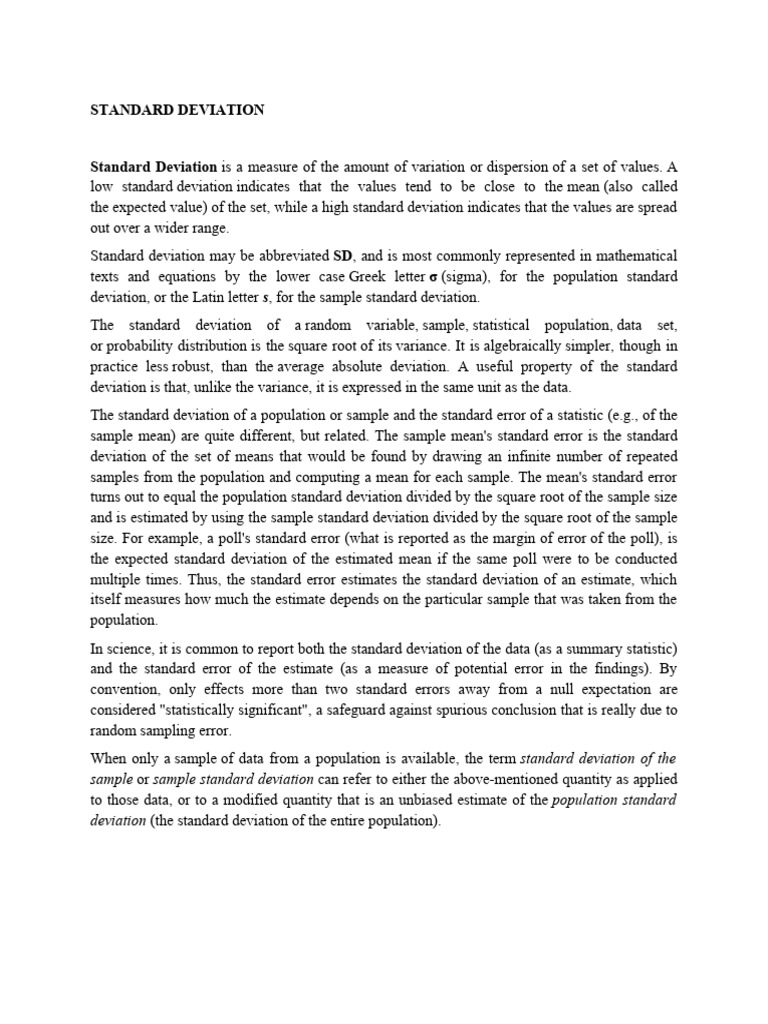 Standard Deviation | PDF