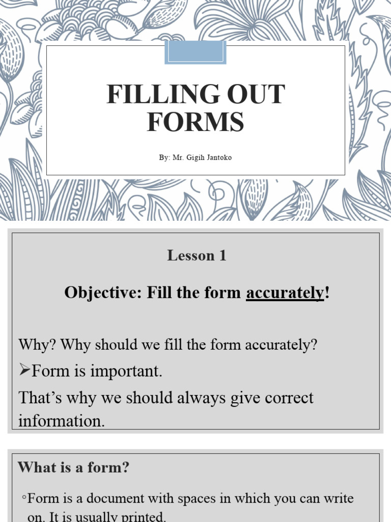 Filling Out Forms | PDF | Social Science