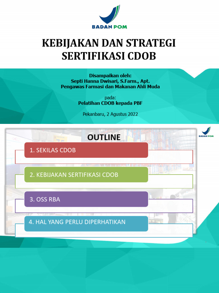 Seminar-Sertifikasi CDOB - 2 Agustus 2022 | PDF