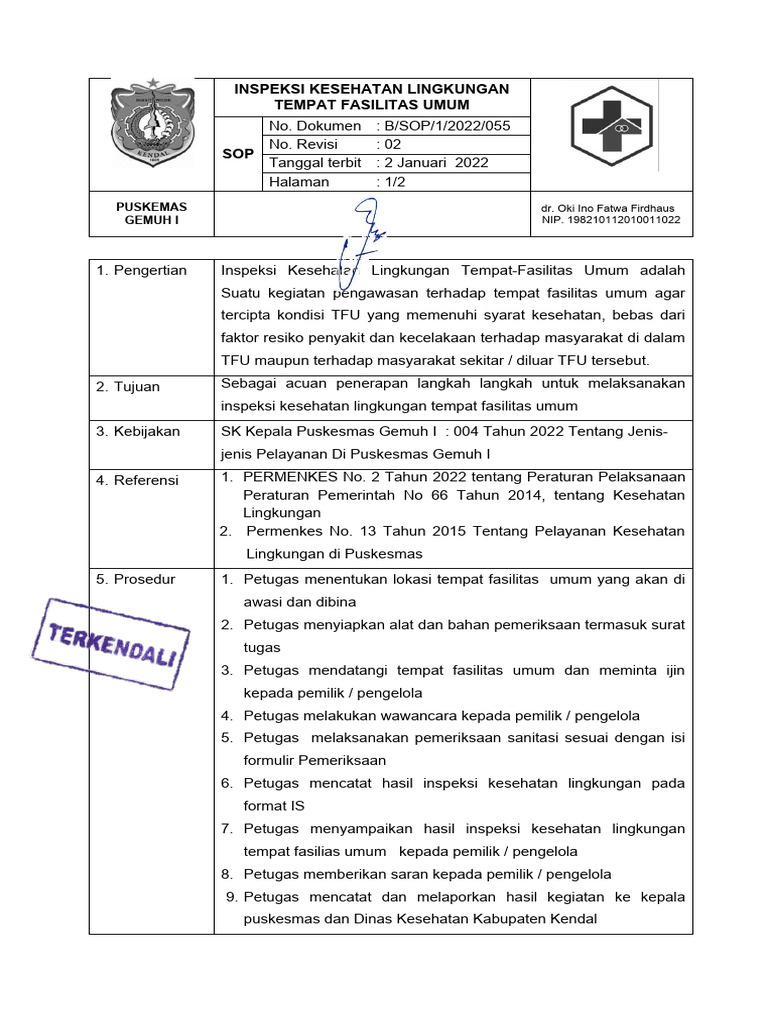 Sop Ikl Tfu 2022 | PDF