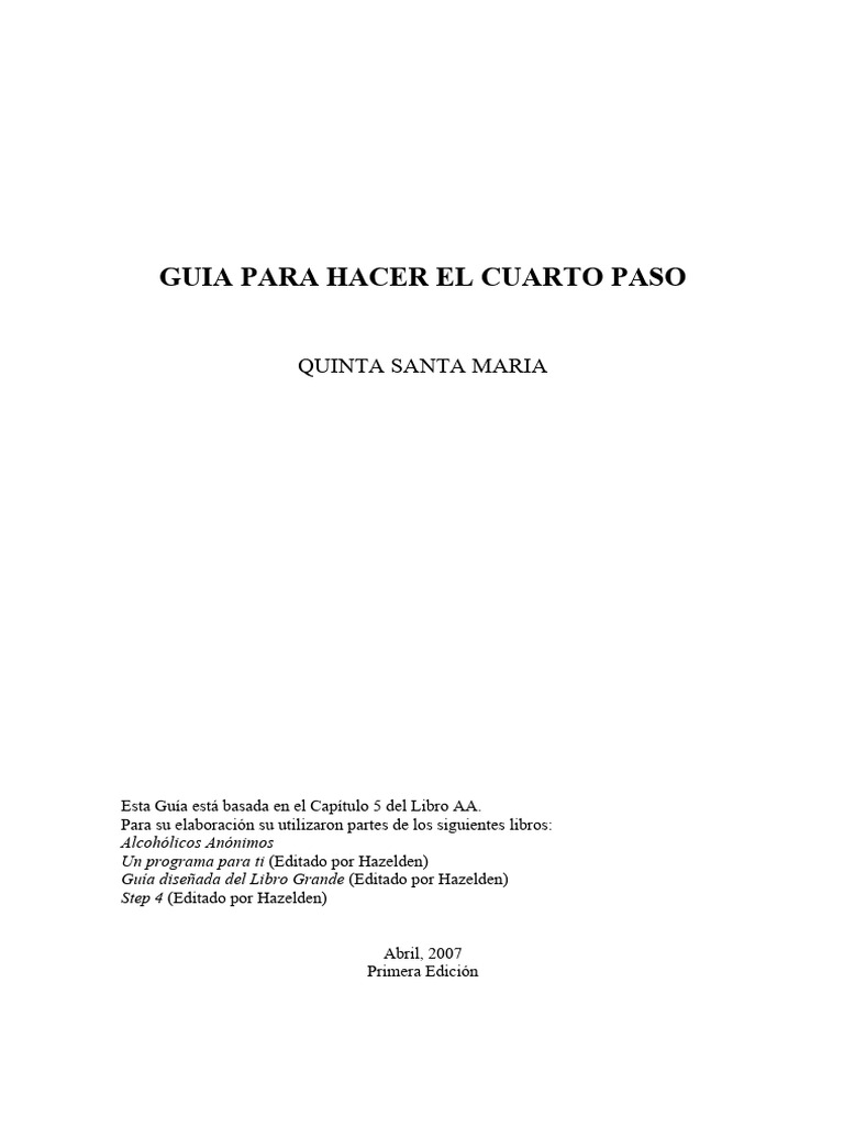 Guia Cuarto Paso AA QSM | PDF | Temor | Autoestima