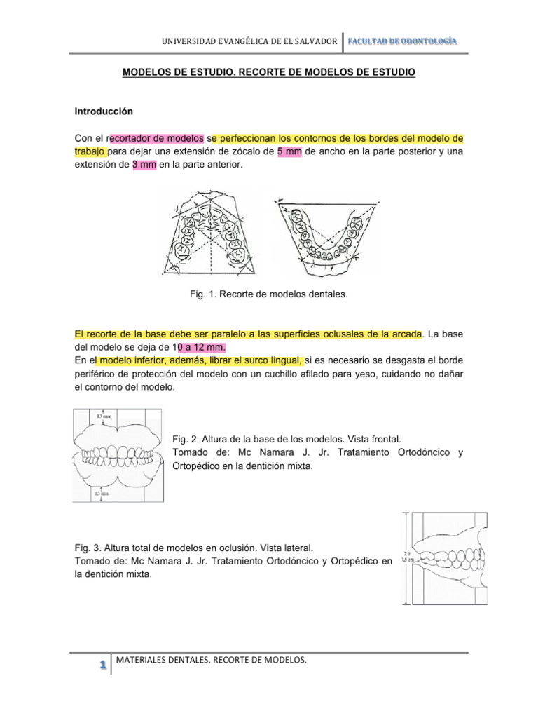 Recorte de Modelos Dentales en Odontología | PDF | Odontología | Ortodoncia