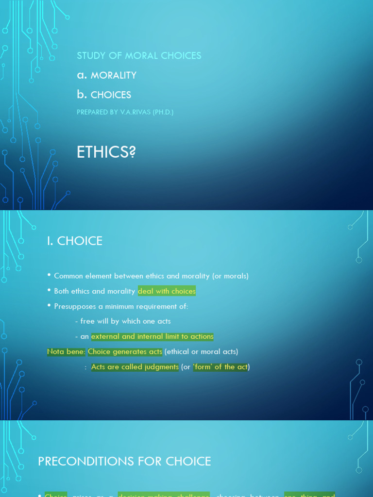 Ethical Choices and Dilemmas Explained | PDF | Human Communication