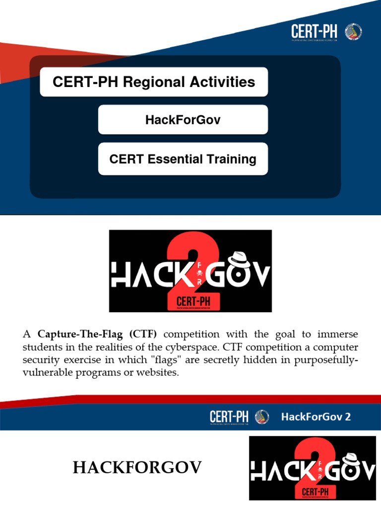 Presentation CERT PH Regional Activities | PDF | Security | Computer Security