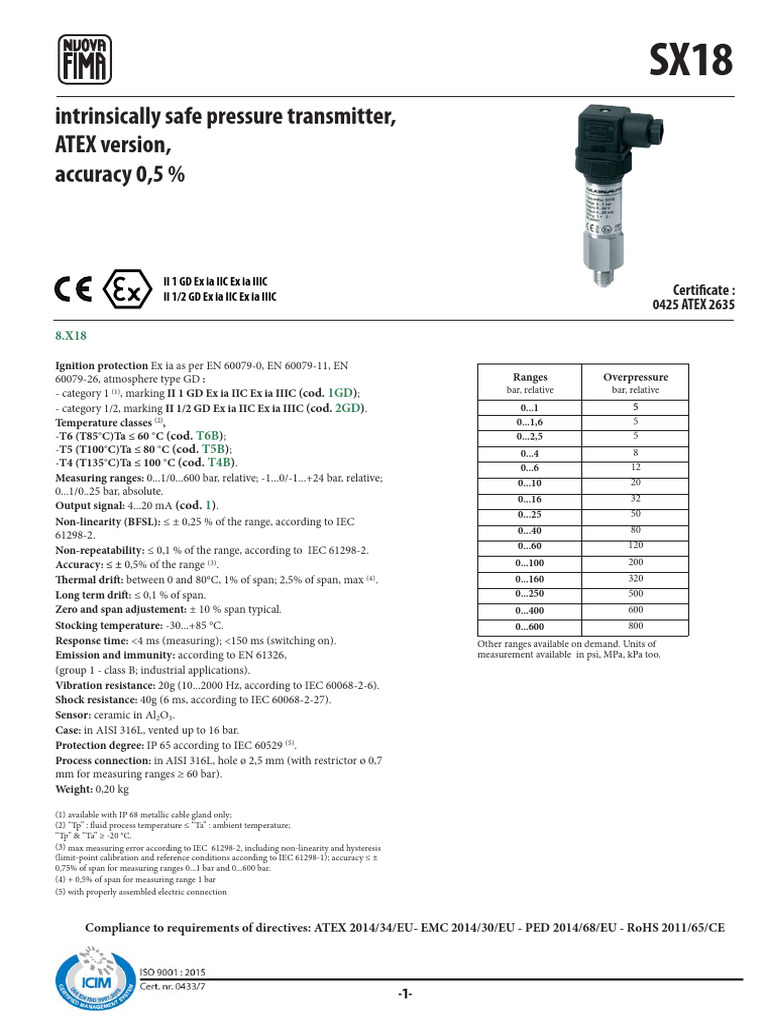 Data Sheet SX18 @en | Download Free PDF | Electricity | Physical Sciences