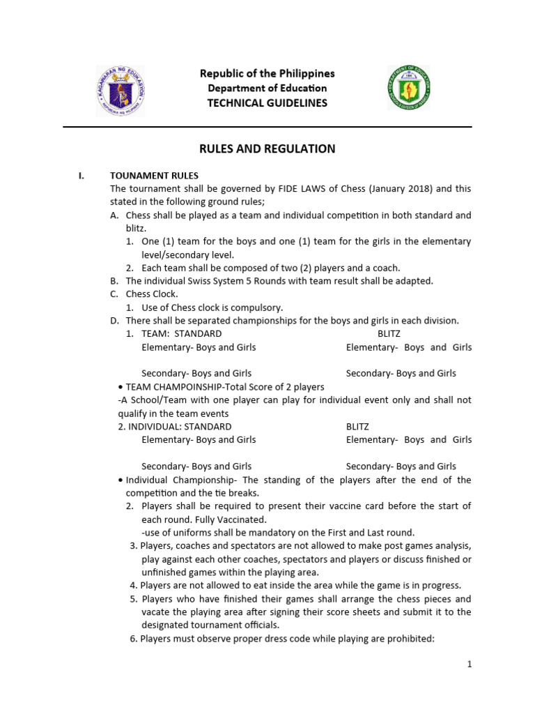 Ground Rules in Chess 2023 | PDF | Chess | Abstract Strategy Games