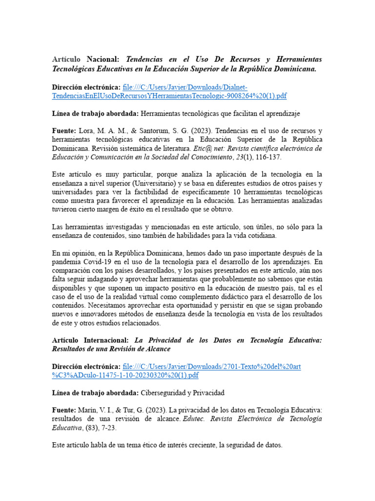 .Foro Unidad 2 Princ de Apr para La TEc Educ | PDF | Realidad aumentada | Aprendizaje
