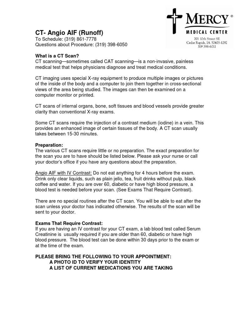 CT Angio AIF Runoff | PDF
