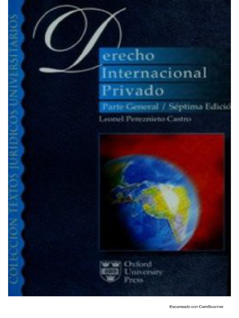 Derecho Internacional Privado Parte General Leonel Perez Nieto Castro 7a. Edi | PDF