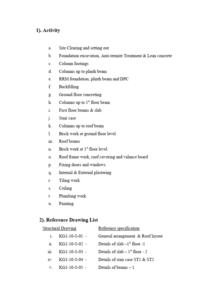 Method Statement For Administration Building Pdf Concrete