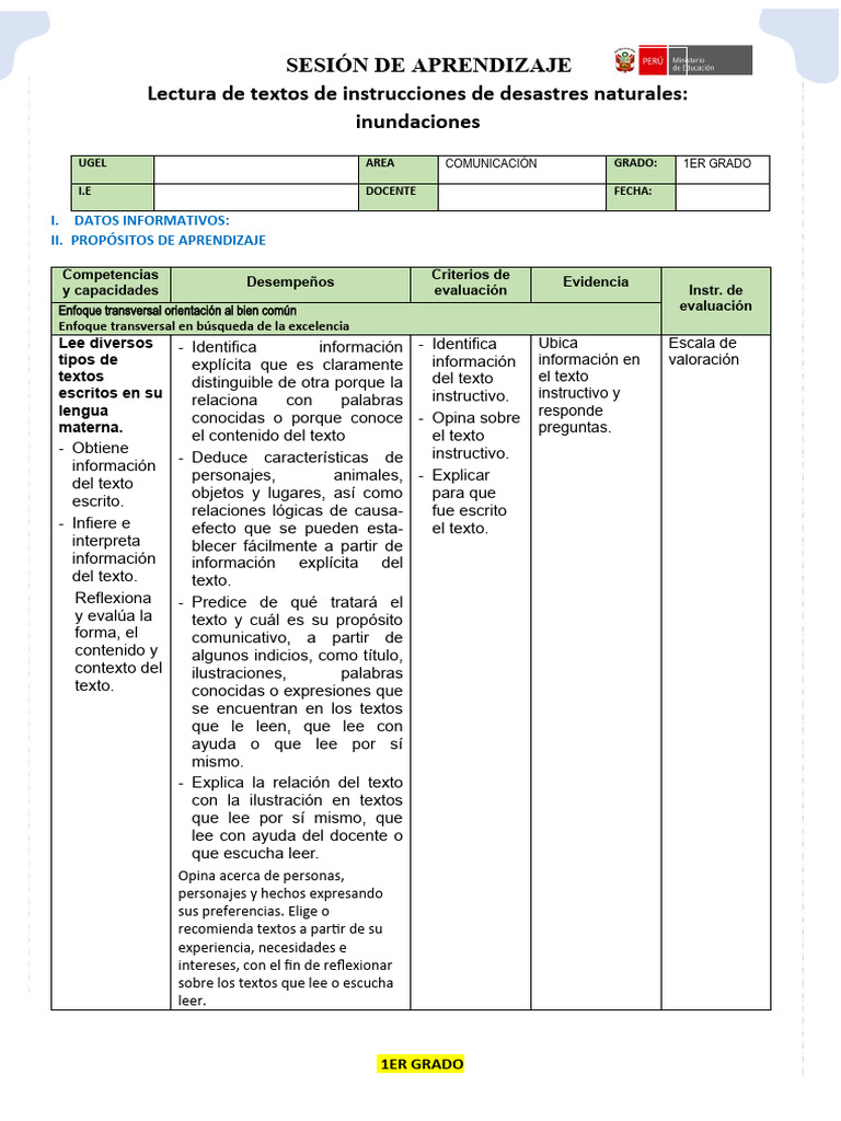 Instrucciones sobre Inundaciones para Niños | PDF | Evaluación ...