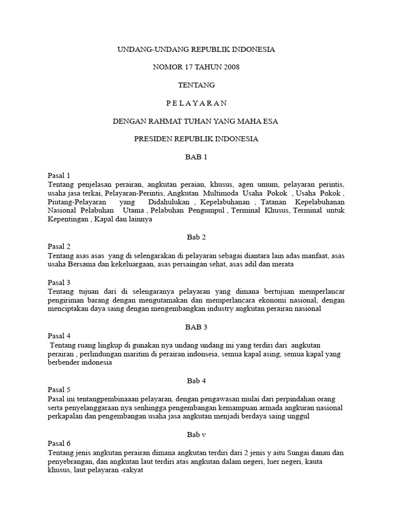 Uu No 17 TH 2008 Rangkuman | PDF