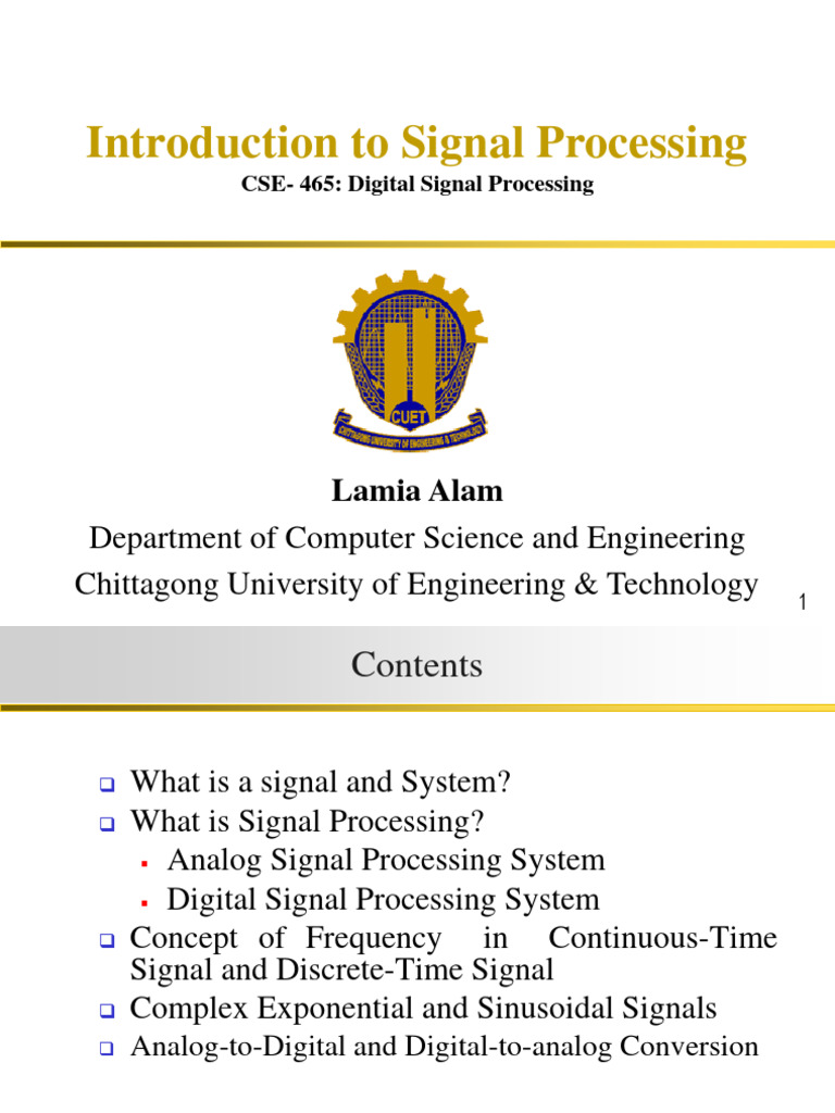 Introduction To Signal Processing | PDF