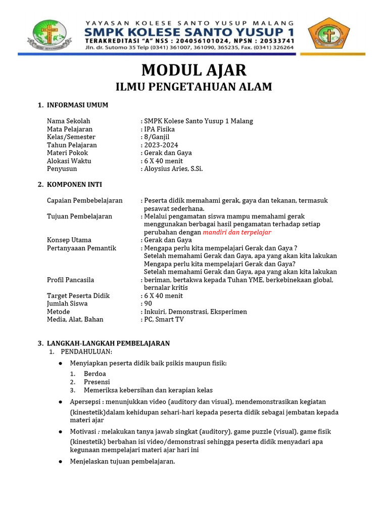 Modul Ajar 8 5 Kelas 8 Pdf