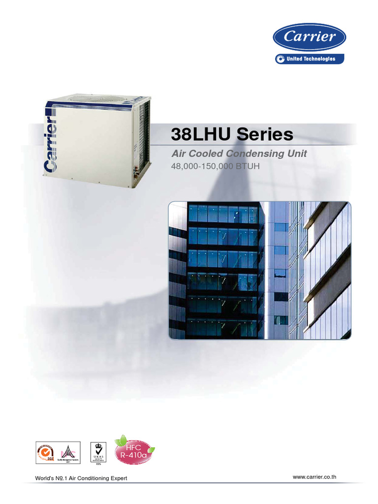 38LHU Air Cooled Condensing Units | PDF | Air Conditioning | Temperature