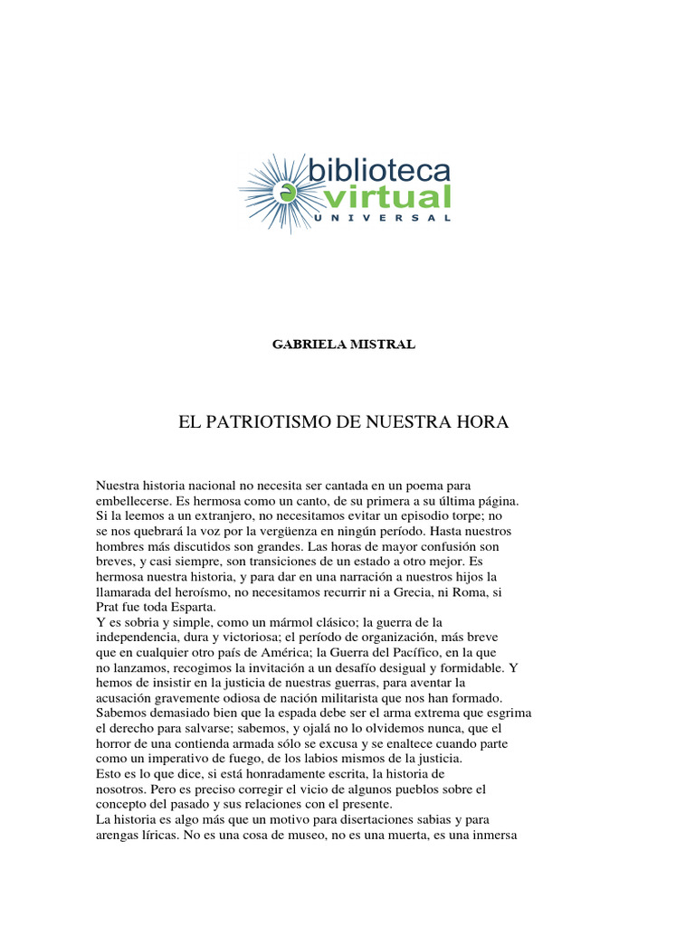 ENSAYO DE GABRIELA MISTRAL | PDF | Amor | Verdad