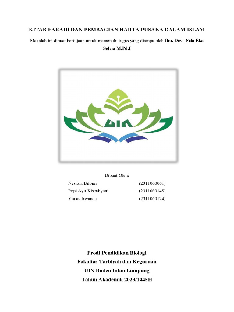 Faraid: Pembagian Harta Pusaka Islam | PDF | Filsafat
