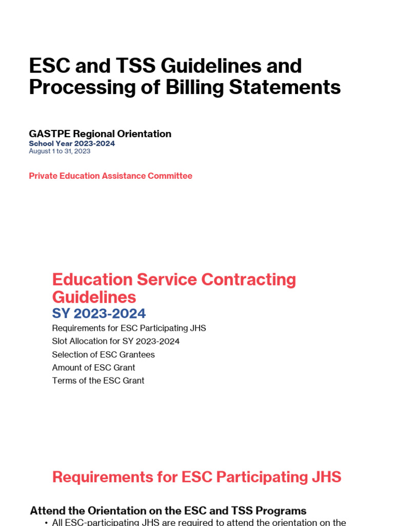 ESC Processing of Billing Documents and Monitoring of Participating ...
