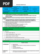 Percentage Composition Lesson Plan | PDF | Learning | Percentage