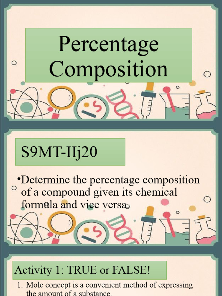 Calculating Percentage Composition in Chemistry | PDF | Mole (Unit ...